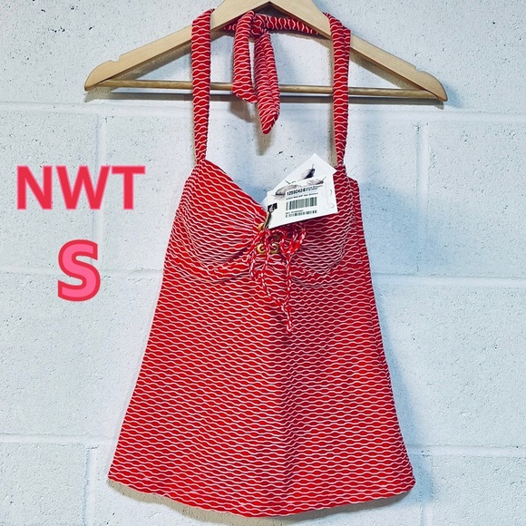 Jessica Simpson | Swim | Nwt S Abc Cup Swim Top Tankini Beach Red White ...